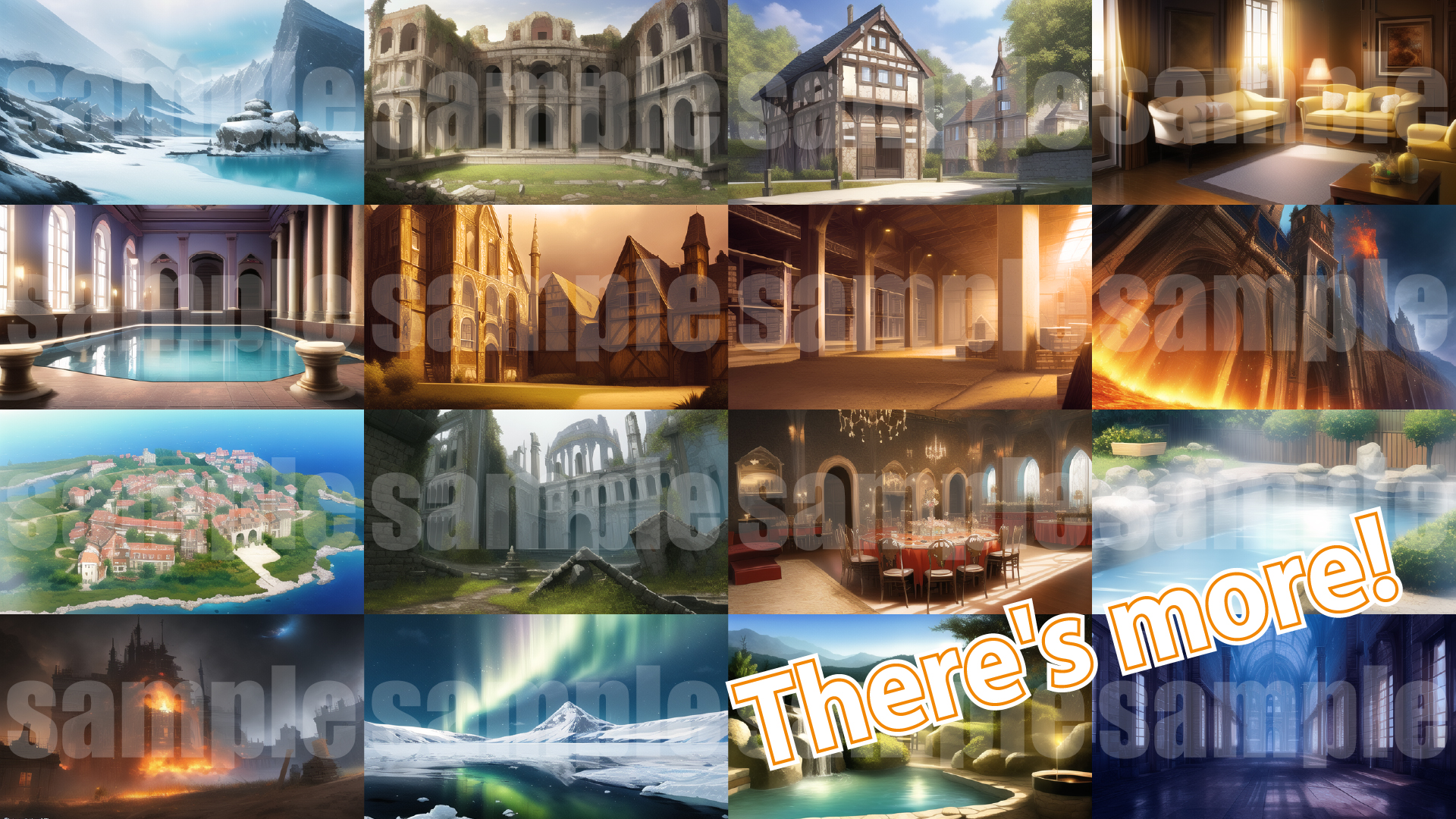 Fantasy Backgrounds 1【Shigural AI Materials】 - Game Backgrounds